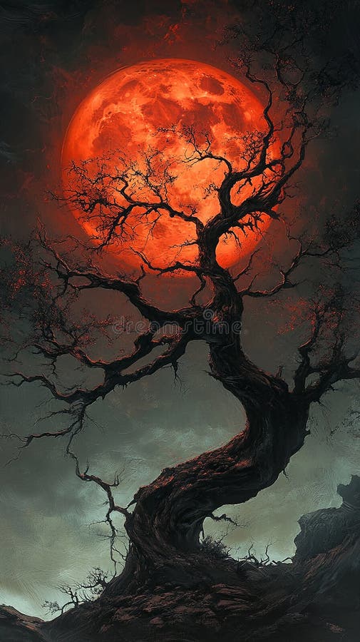 Haunted tree stock image. Image of blue, tree, haunted - 151469313