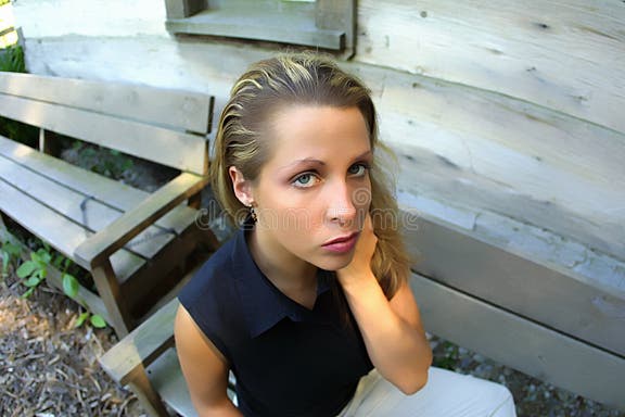 Haunted Woman stock photo. Image of skin, lady, pout, face - 4149388