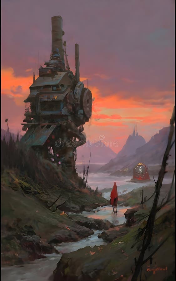 Dystopian Sunset stock illustration. Illustration of dystopia - 305149377