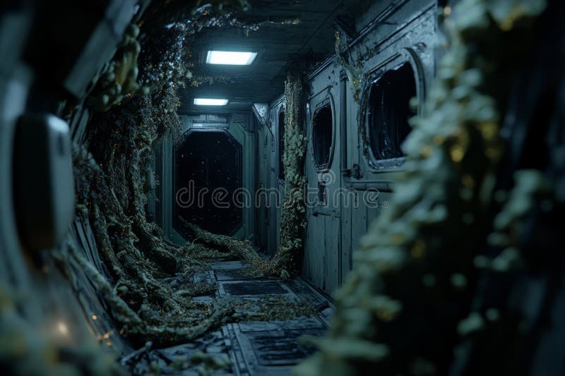 A Haunting 3D Background of a Derelict Spaceship Drifting in Deep Space ...
