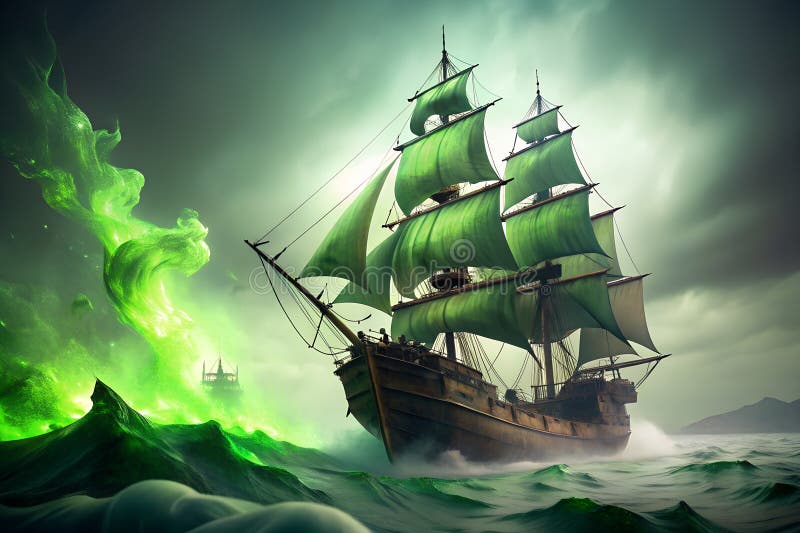 Haunting 3D Render of the Flying Dutchman S Ghost Ship with Ectoplasm ...