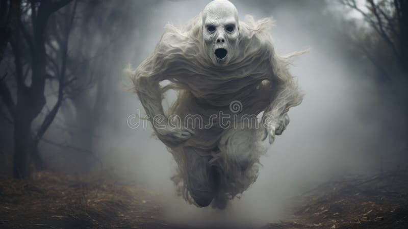 Ghastly Encounter: a Terrifyingly Realistic Ghost Running through the ...