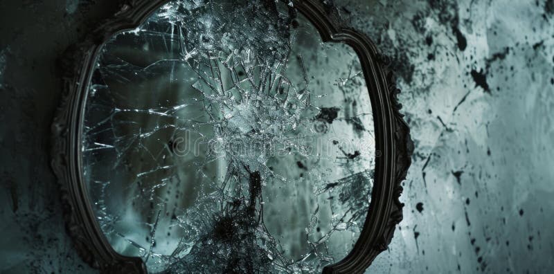 Broken Mirror on the Wall. Conceptual Image of Broken Mirror. Stock ...