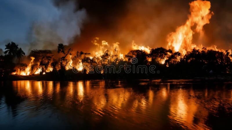 Nighttime Fires in the Amazon Stock Video - Video of conservation ...
