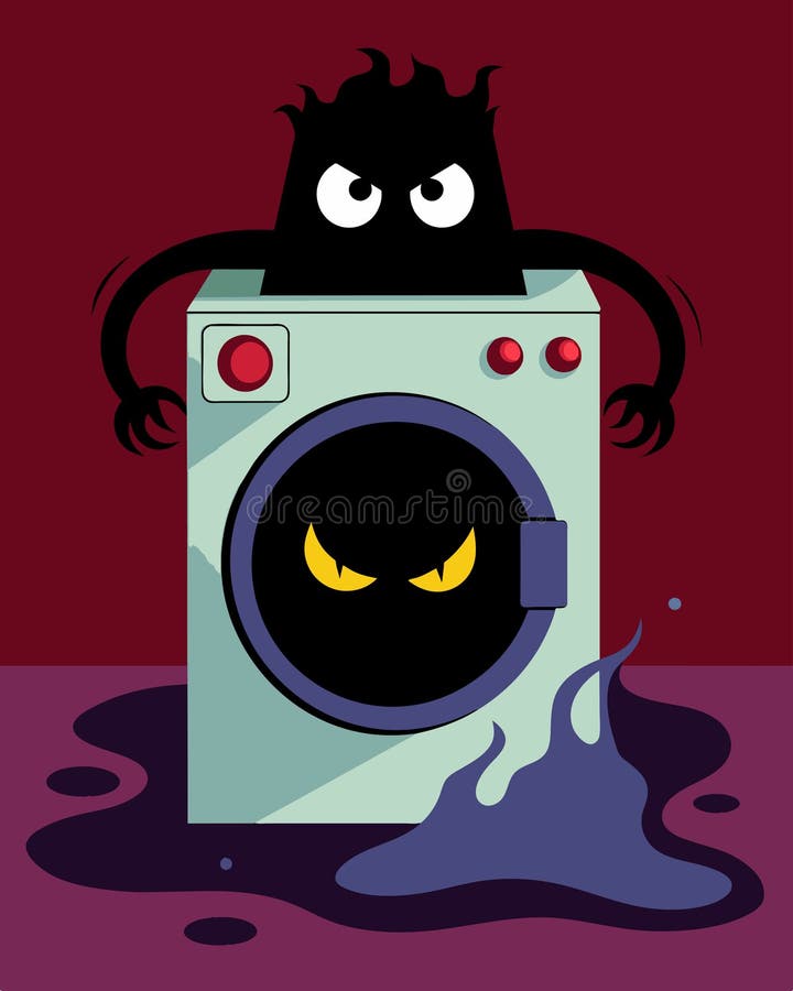 A Haunting Image of a Washing Machine with a Malevolent Mind Devouring ...