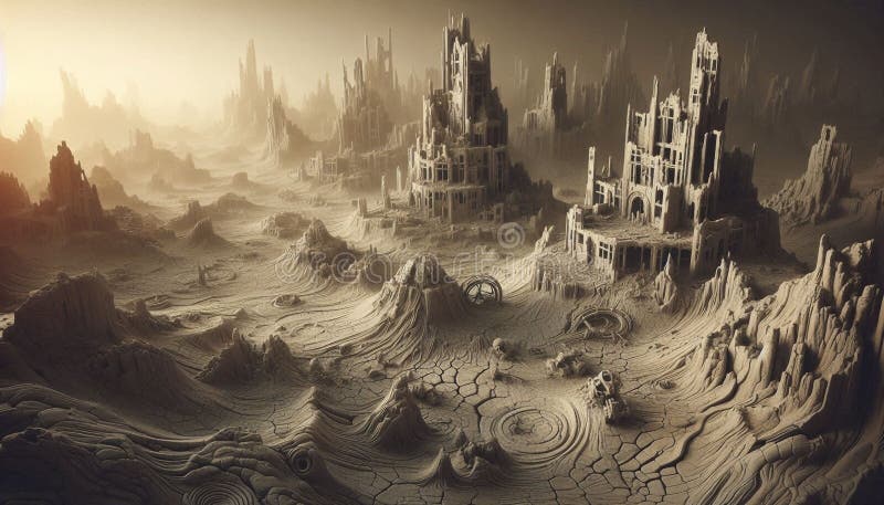 A Desolate Landscape of Decay Stock Illustration - Illustration of ... A Desolate Landscape of Decay Stock Illustration - Illustration of ...