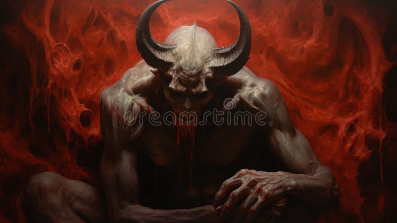 Haunting Shadows: a Devilcore Demon in Stylized Realism Stock ...