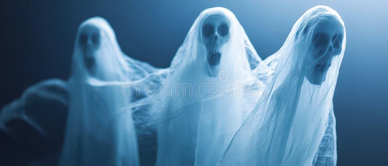 Haunting Spirits Enveloped in Misty Fabric Stock Image - Image of ...