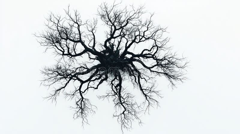 A Haunting Top-down Perspective of a Dark, Demonic Tree, Starkly ...