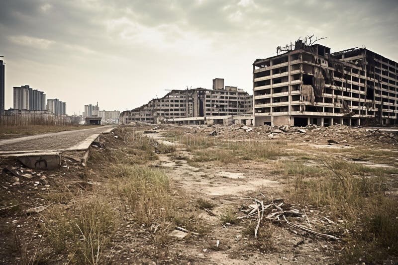 Decay of the Concrete Jungle Stock Image - Image of buildings, desolate ...
