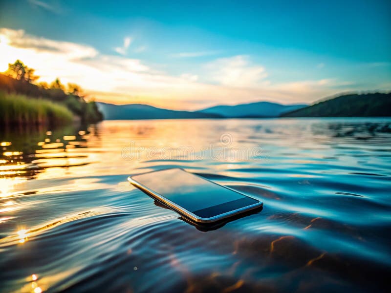 A Silent Testimony a Blank Smartphone Adrift in Water Evoking a ...