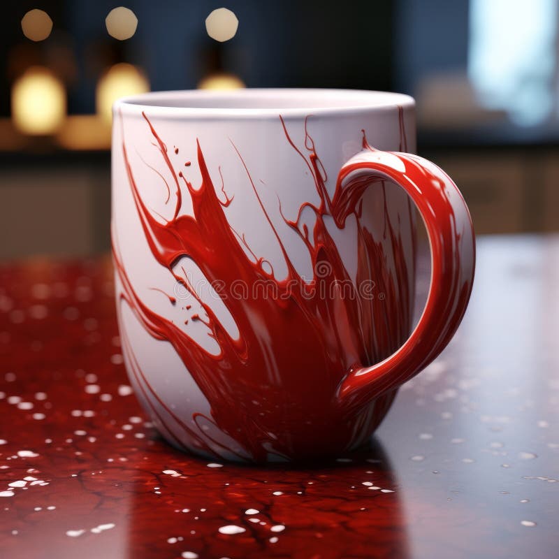 Hauntingly Beautiful Red Coffee Mug with Unreal Engine Rendered Details ...