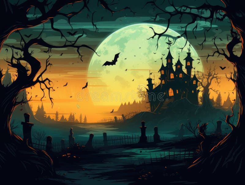 Hauntingly Captivating Graveyard Scenery Wallpaper for Your Creative ...