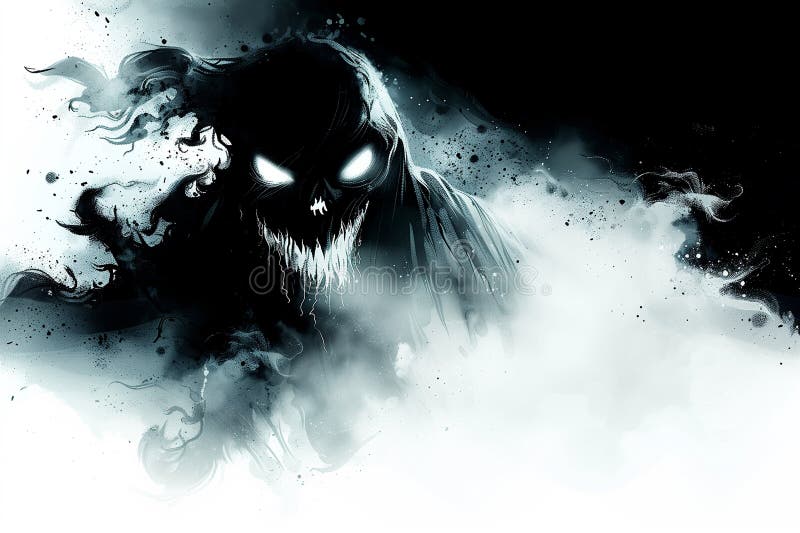 A Hauntingly Macabre Illustration of a Demonic Apparition, Its Spectral ...