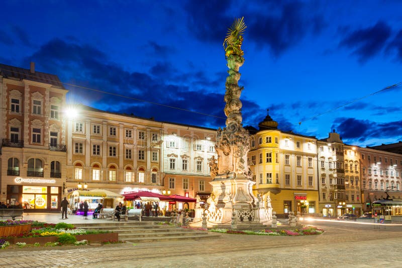 Hauptplatz Main Square, Linz Editorial Stock Photo - Image of europe ...