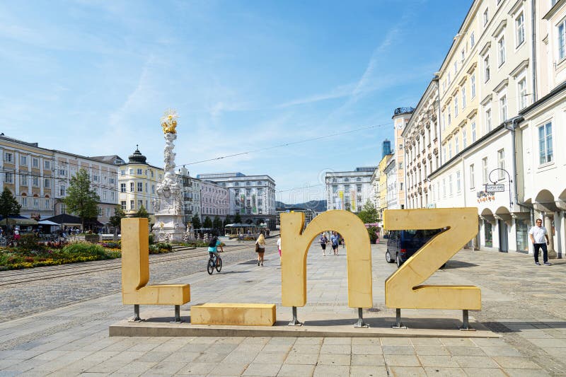 The Hauptplatz Square in Linz, Austria Editorial Photo - Image of ...