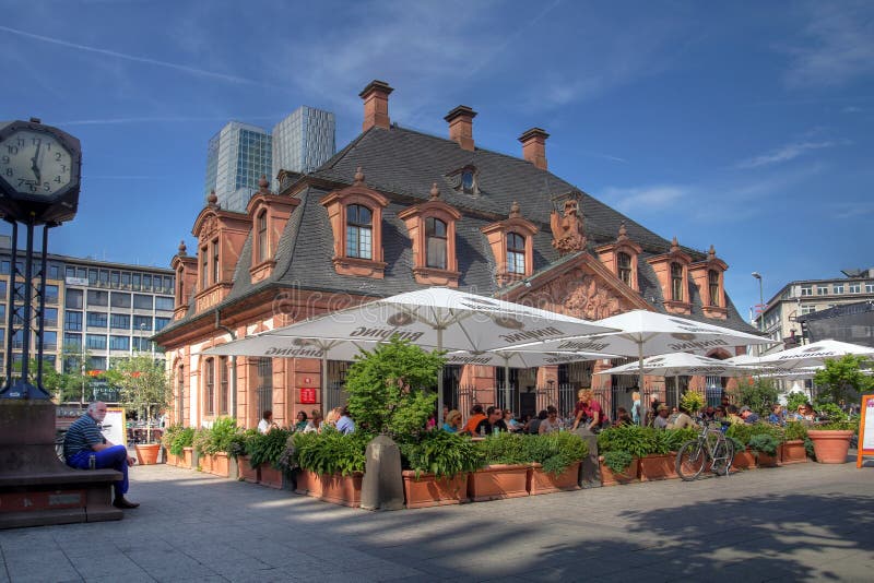 Hauptwache at Night, Frankfurt, Germany Stock Photo - Image of ...