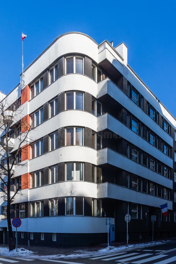 Das Haus Gebaut Im Stil Des Functionalism Stockfoto - Bild von ...