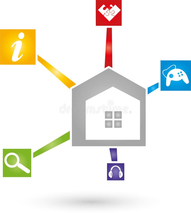 Haus Und Apps, Internet Und it-Service-Logo Vektor Abbildung ...