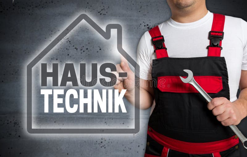 Haustechnik in German House Technology with House Touchscreen Stock ...