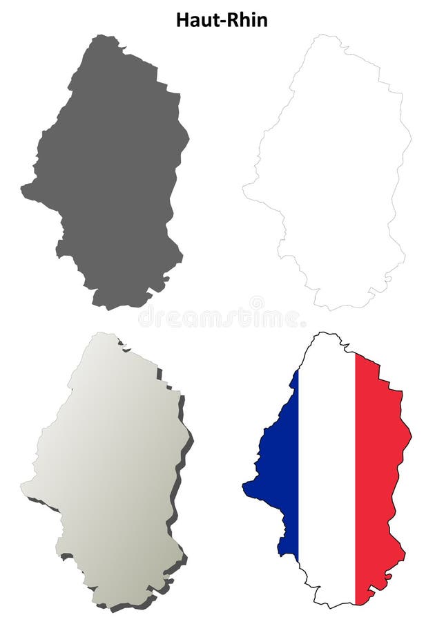 Haut-Rhin, Alsace Outline Map Set Stock Vector - Illustration of border ...