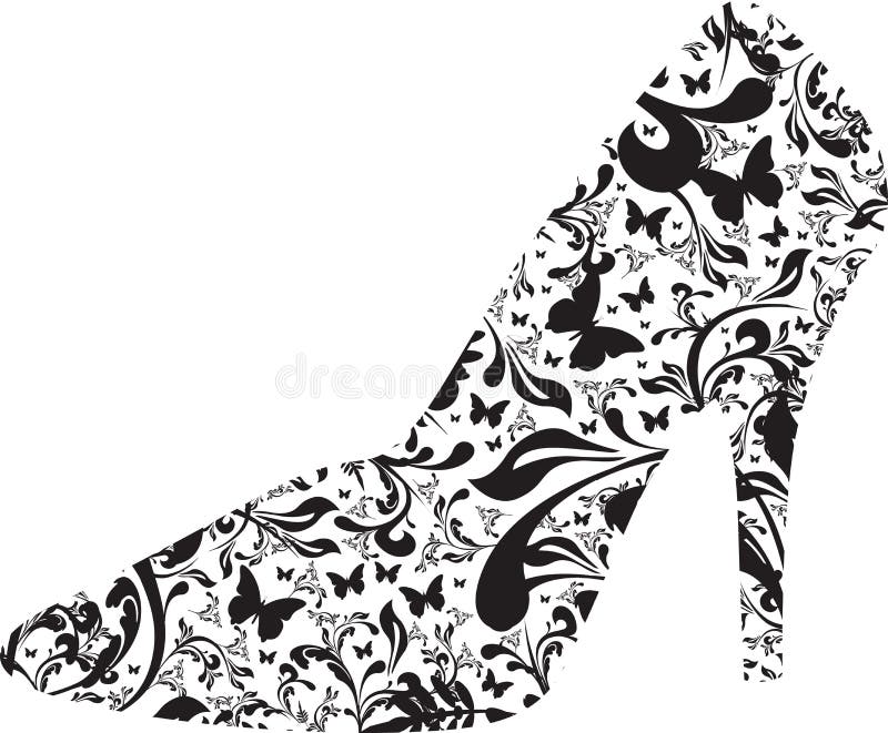 Haut talon floral illustration stock. Illustration du fond - 16146248