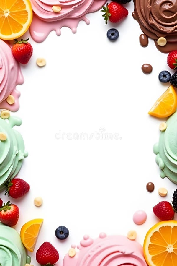 "Haute Dessert Design – Modern Frame with Gourmet Accents" Stock Image ...