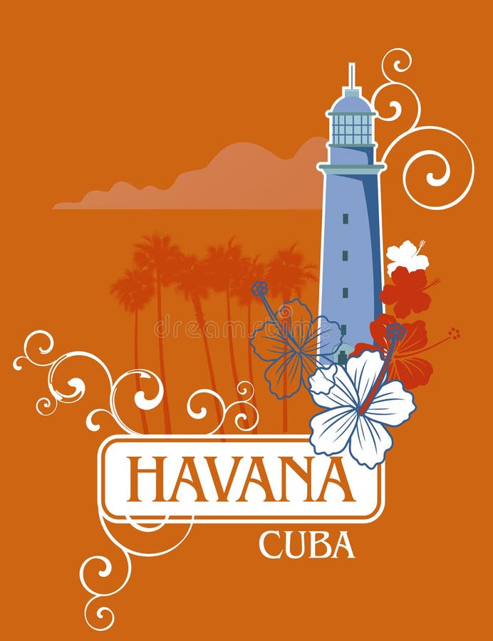 Cuban National Symbols Composition Poster Print Stock Vector ...