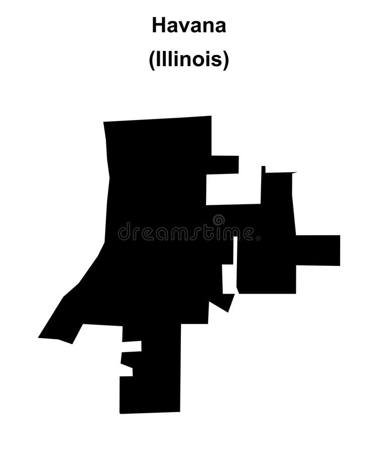 Havana outline map stock vector. Illustration of contour - 387243166