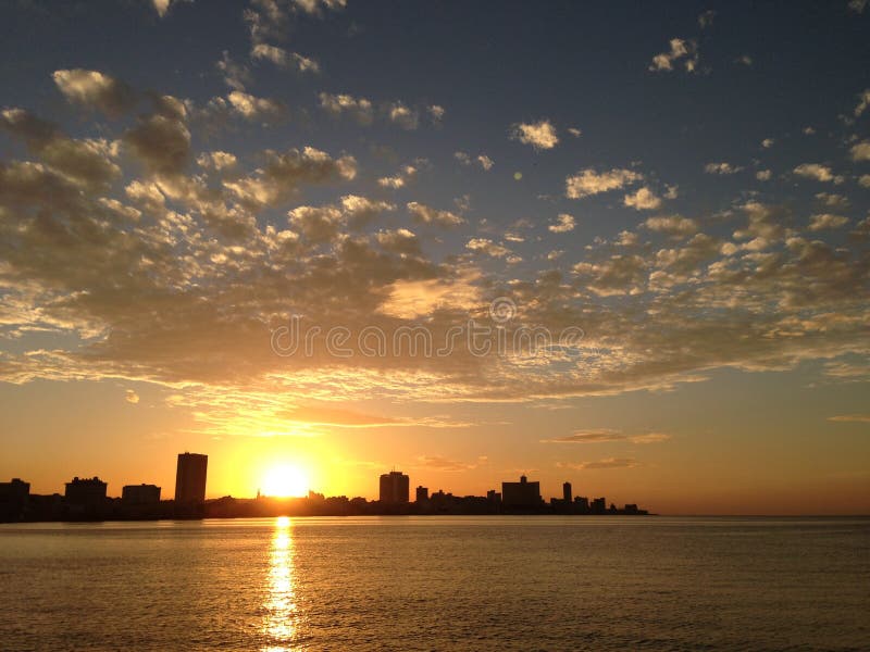 Havana Skyline Sunset stock photo. Image of cuba, architecture - 73847880