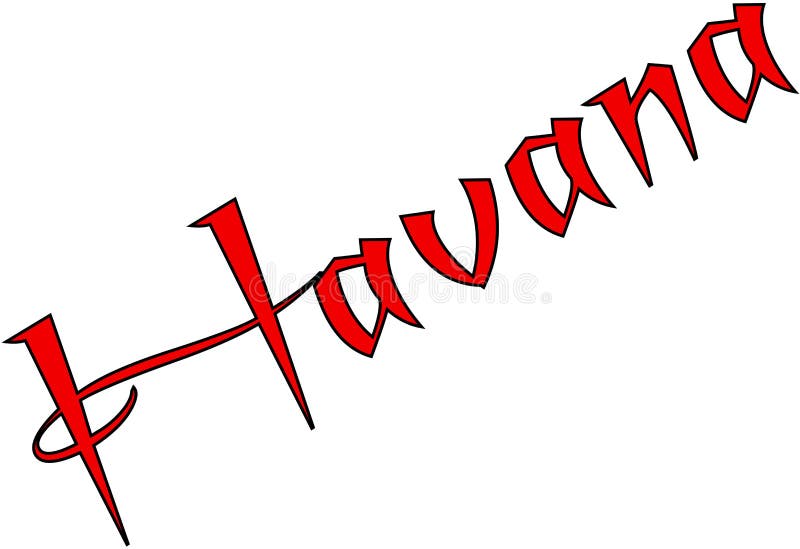 Havana Text Sign Illustration Stock Vector - Illustration of spenish ...