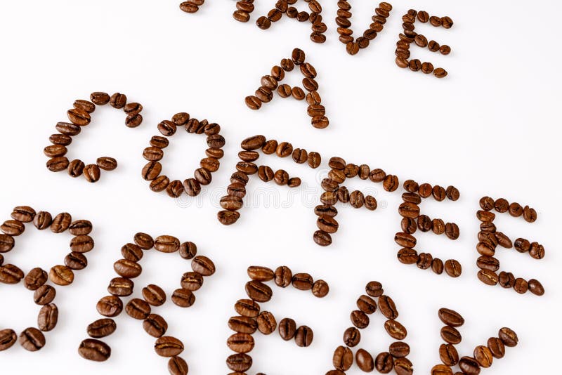 Have a Coffee Break from Beans on White Stock Image - Image of ...