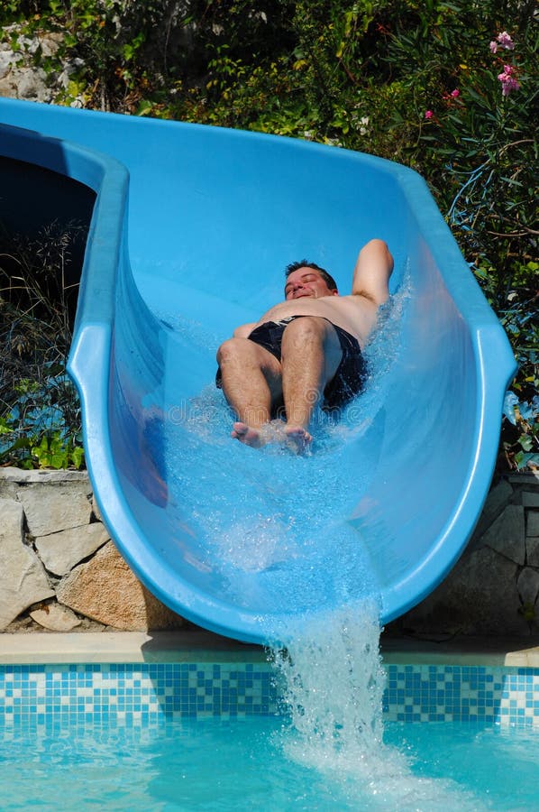 Fat Woman is Jumping Splash into Pool Stock Image - Image of energy ...