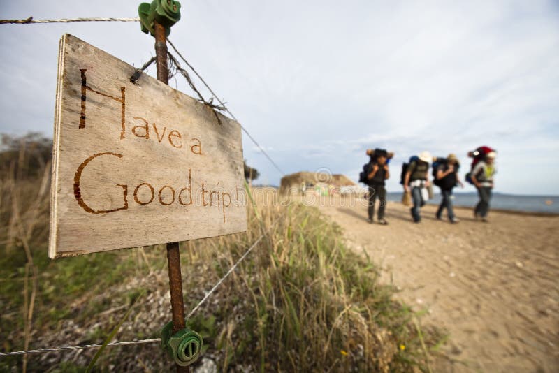 Have a good trip stock image. Image of road, hiker, trip - 17072489