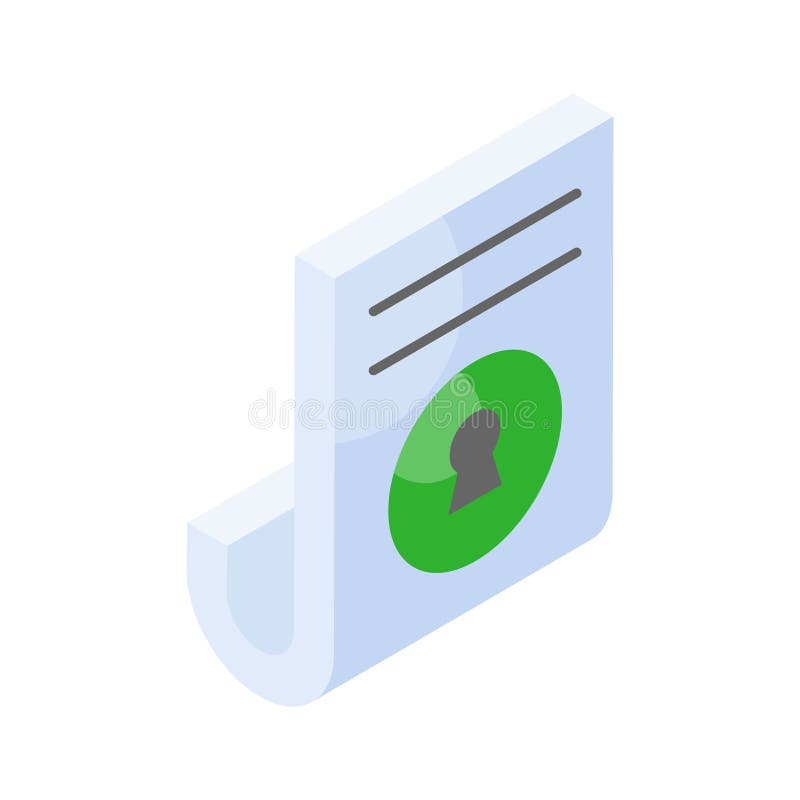 Have a Look at this Amazing Isometric Icon of Secure Document, Ready To ...