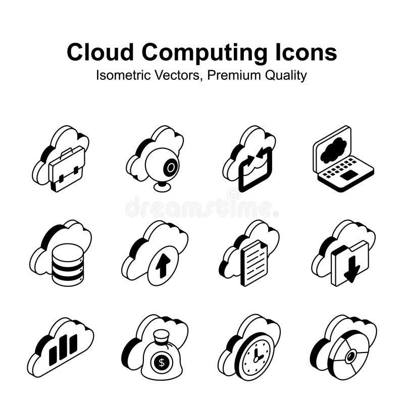 Have a Look at this Beautiful and Amazing Cloud Computing Isometric Vectors Set Stock Vector ...