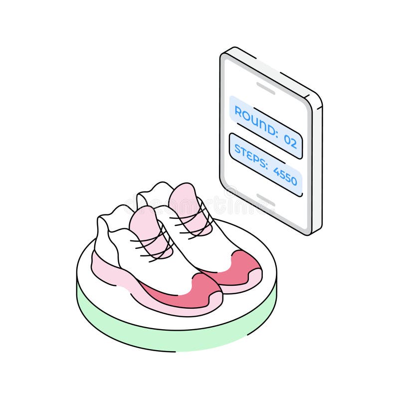 Have a Look at this Isometric Icon Denoting Step Counter Stock Vector ...