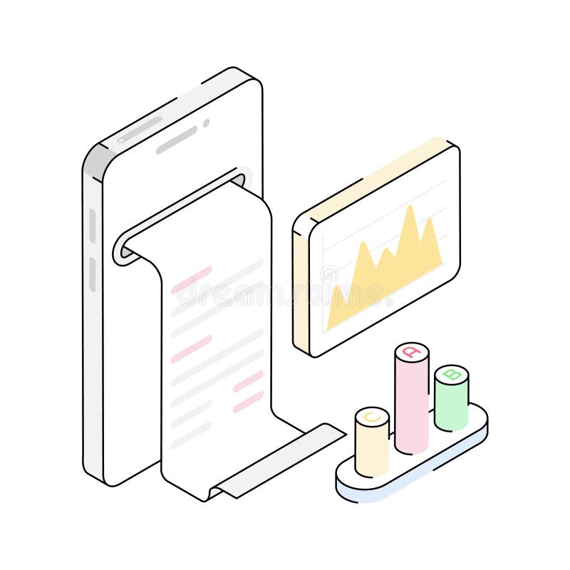 Have a Look at this Modern Isometric Showing Online Report Stock Vector ...