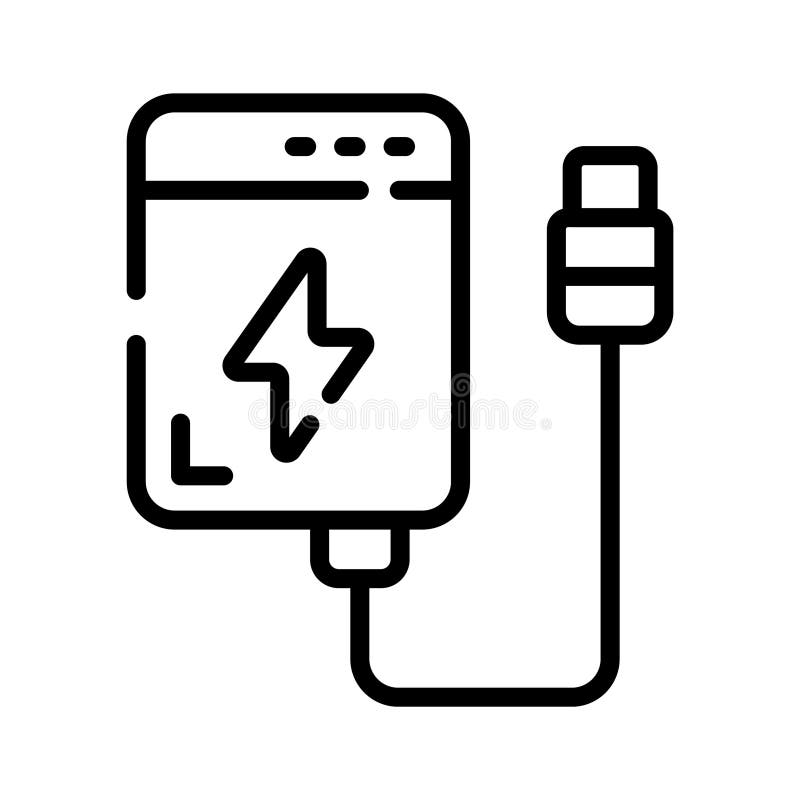 Have a Look at this Power Bank Outline Icon Stock Vector - Illustration ...