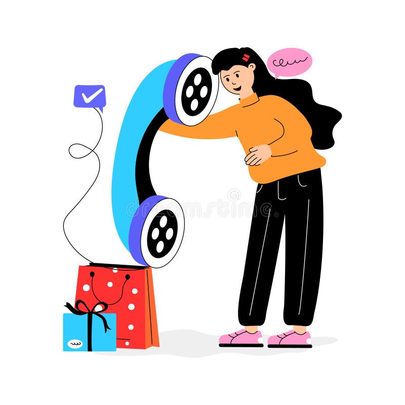 Have a Look at this Vector Illustration of Customer Call Stock Vector ...