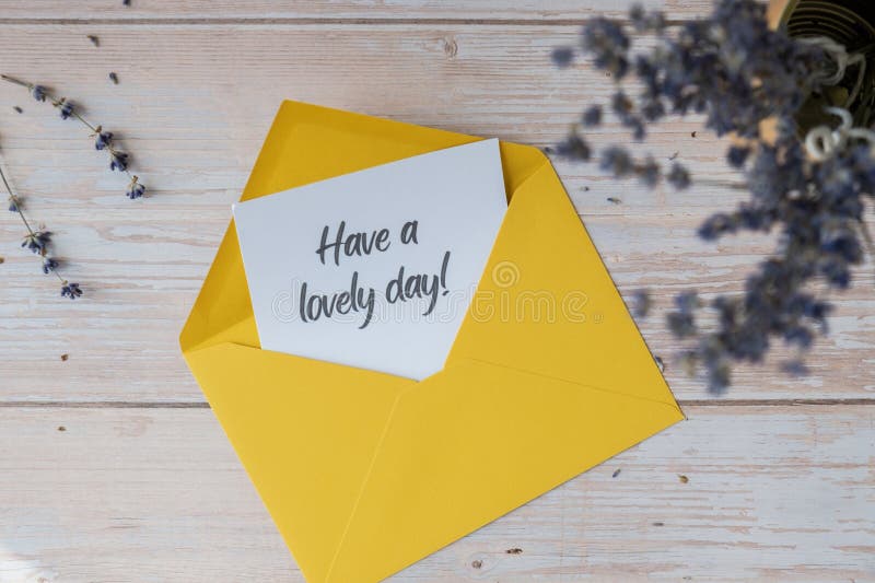 HAVE a LOVELY DAY Text on Supportive Message Paper Note Reminder from ...