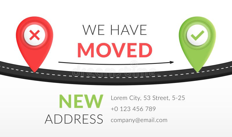 We Have Moved stock vector. Illustration of path, weve - 289975352