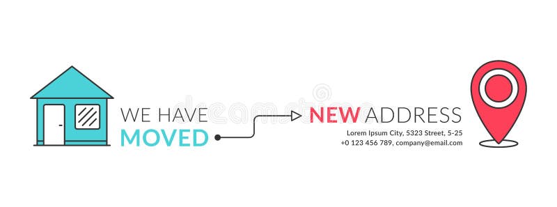 We Have Moved stock vector. Illustration of home, change - 267042758