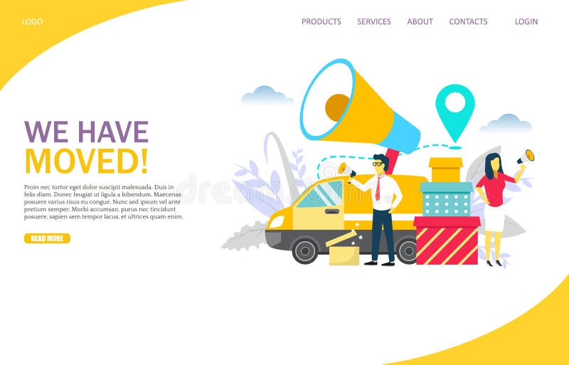 We Have Moved Vector Website Landing Page Design Template Stock Vector ...