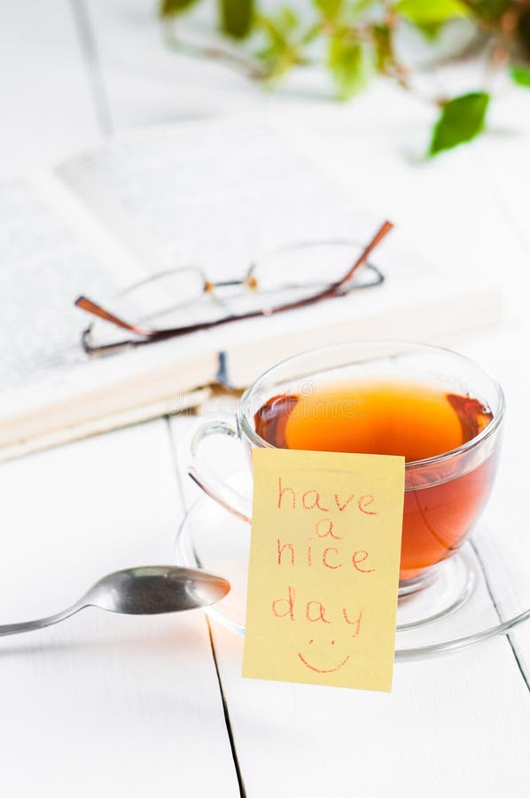 Have a Nice Day with Smile and Cup Tea Stock Photo - Image of color ...