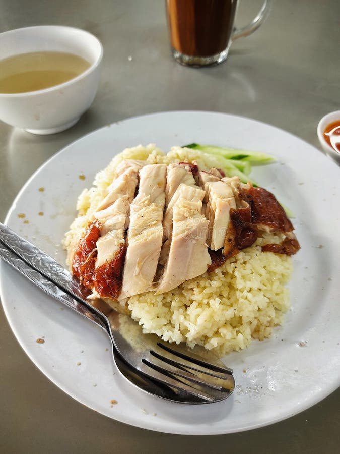Have a Plate of Chicken Rice for Lunch Stock Image - Image of rice ...