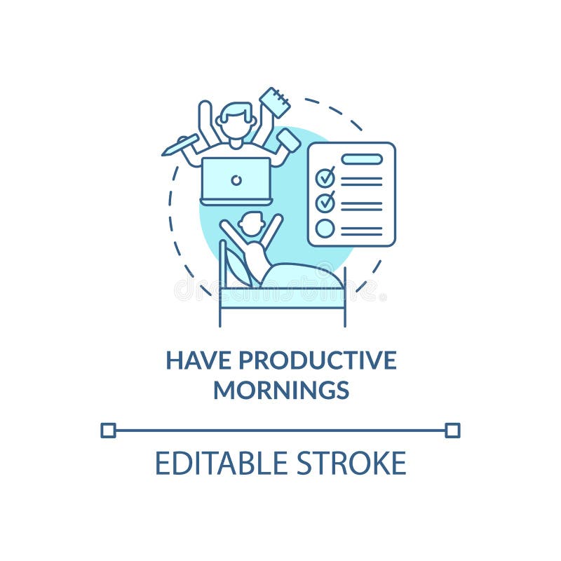 Have Productive Morning Blue Concept Icon Stock Vector - Illustration ...