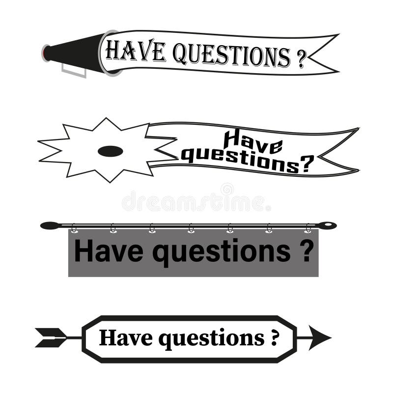 Have Questions Icons. Various Styles. Black and White. Vector ...