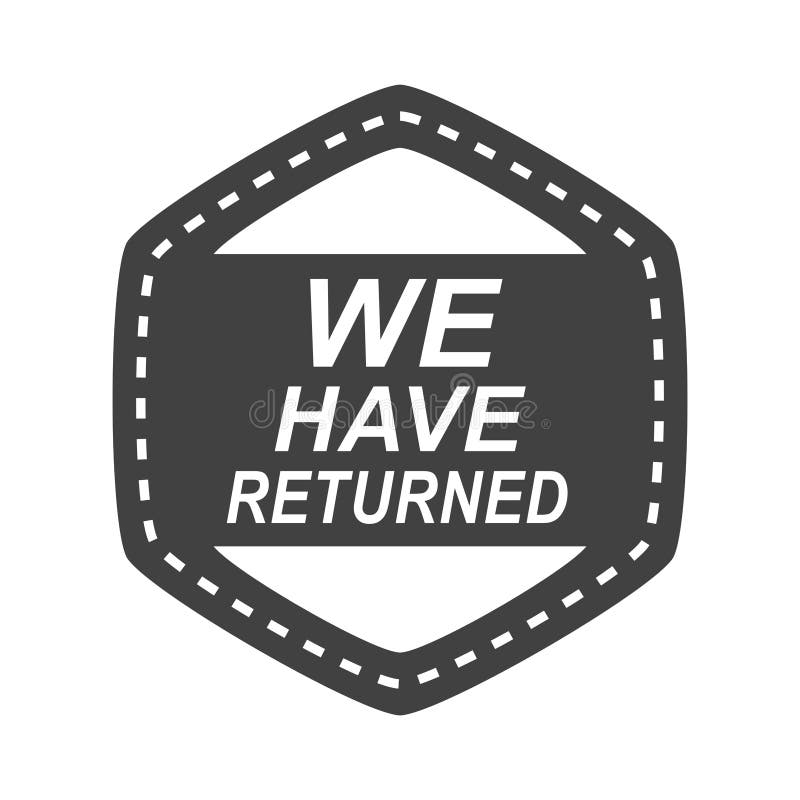 We Have Returned, Opened Message Geometric Sticker Silhouette Icon ...