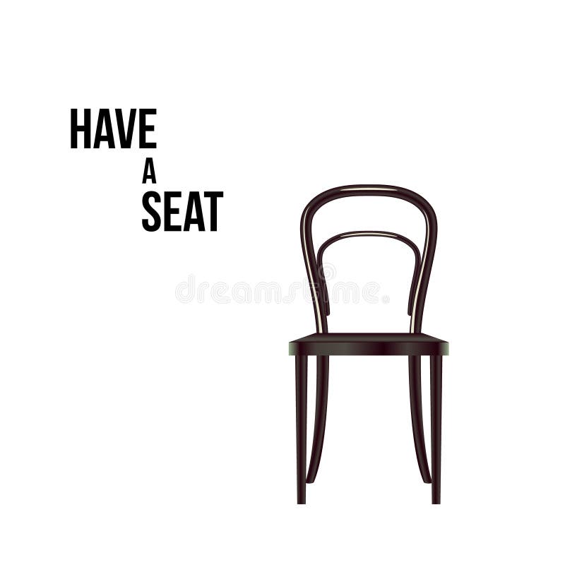 Have a Seat. Chair Isolated on White Vector Stock Vector - Illustration ...